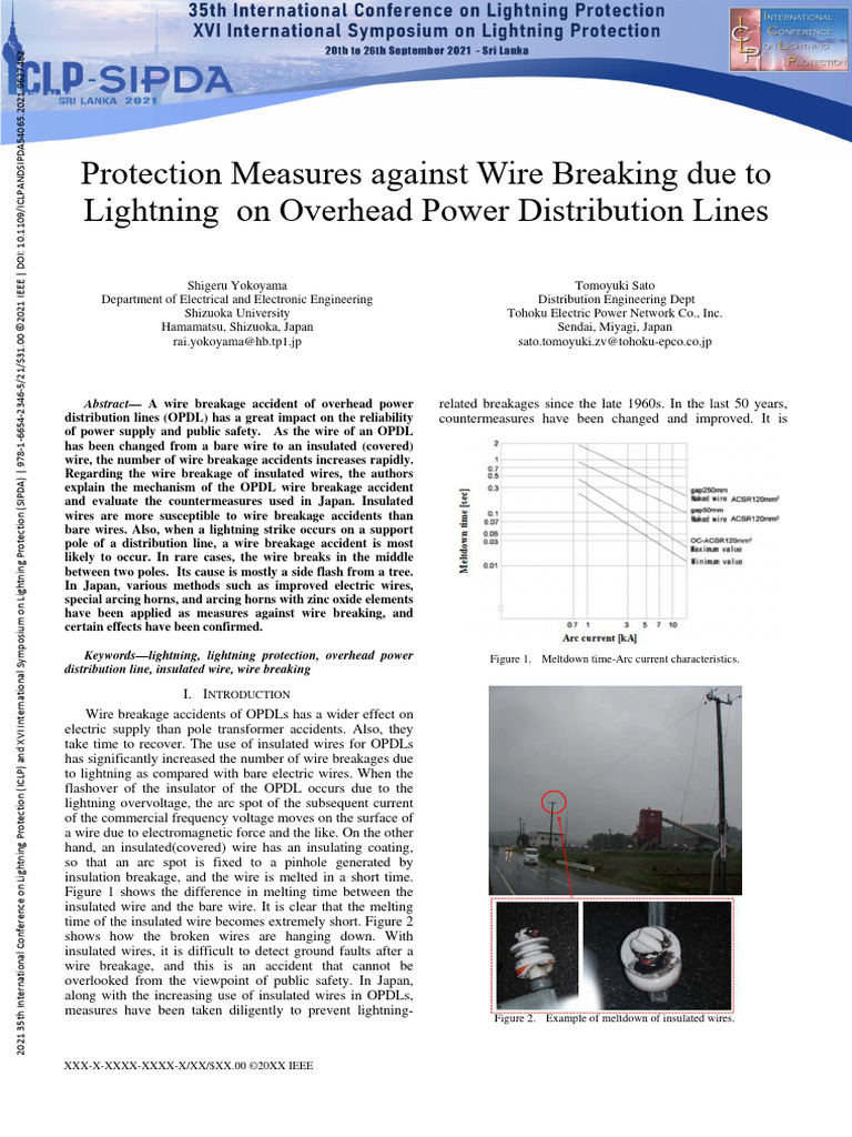 Lightning-Induced Wire Breakage in OPDLs | PDF | Insulator (Electricity ...