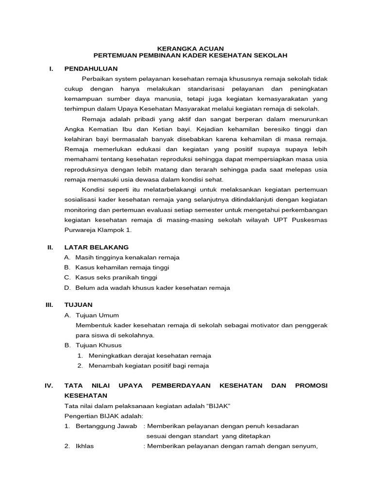 Kerangka Acuan KKR | PDF