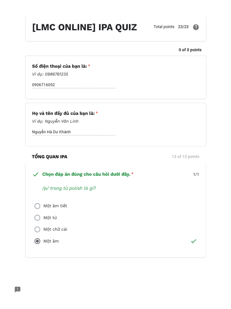 (LMC Online) Ipa Quiz | PDF