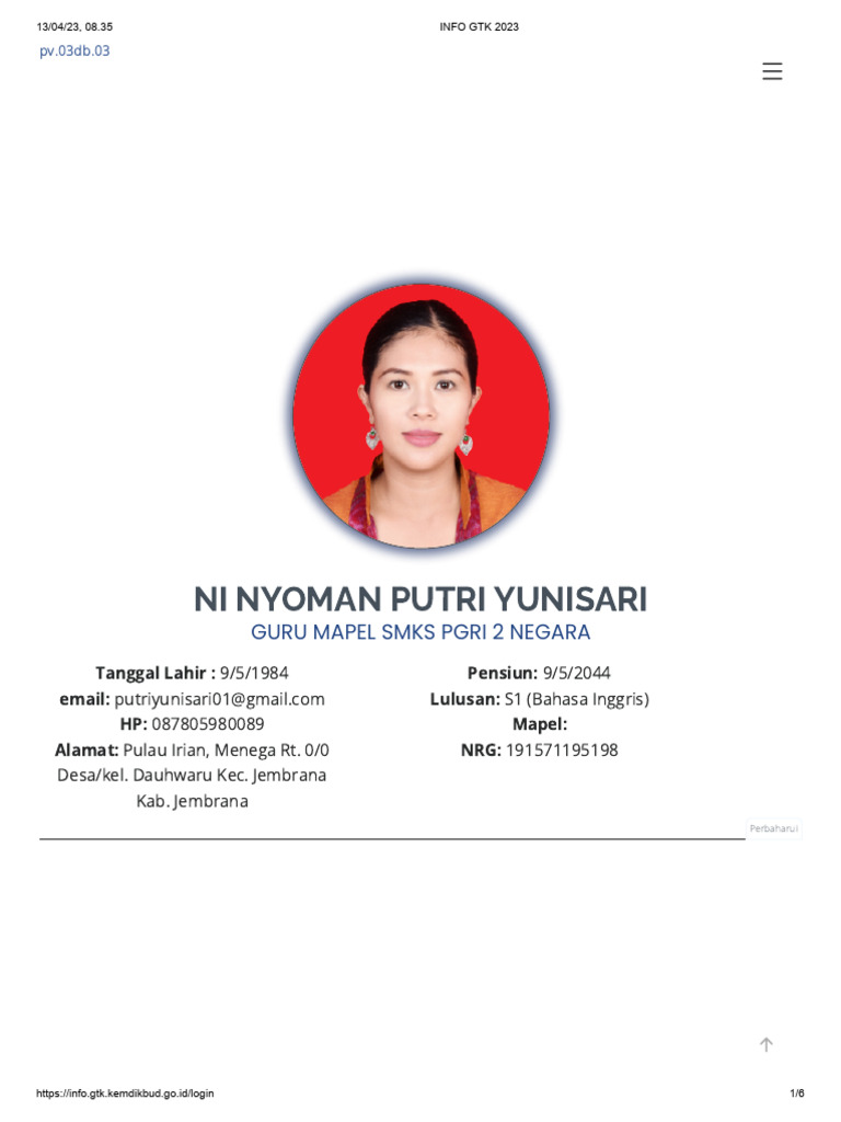 Info GTK 2023 Ni Nym Putri Yunisari | PDF
