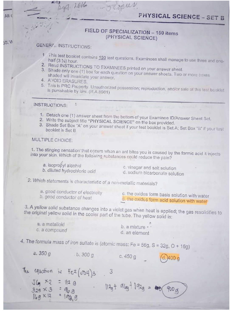 Actual Physci Let 2016 | PDF