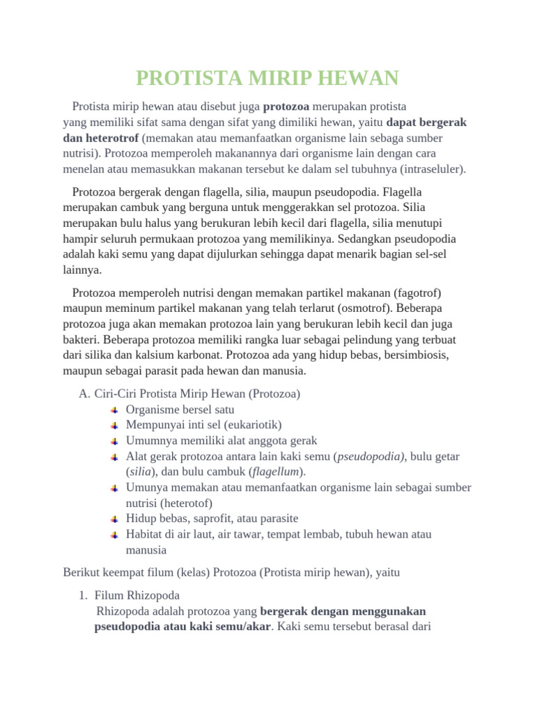 PROTISTA MIRIP HEWAN | PDF