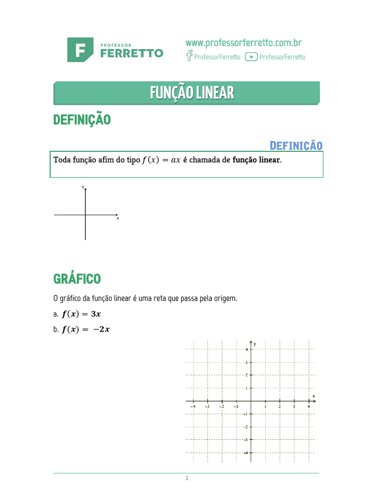 Função Linear - Teoria | PDF