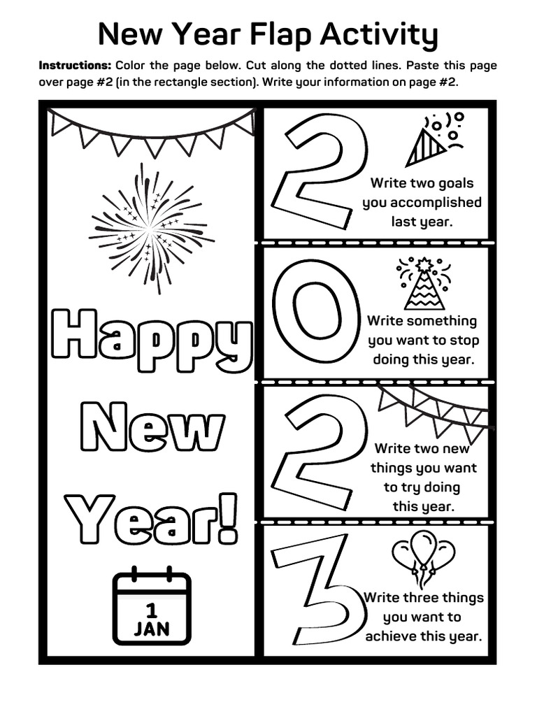 New Year Flap Activity & My Winter Break Snapshots | PDF