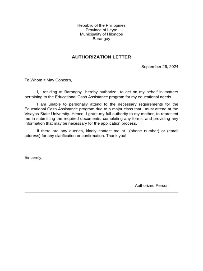 authorization letter | PDF