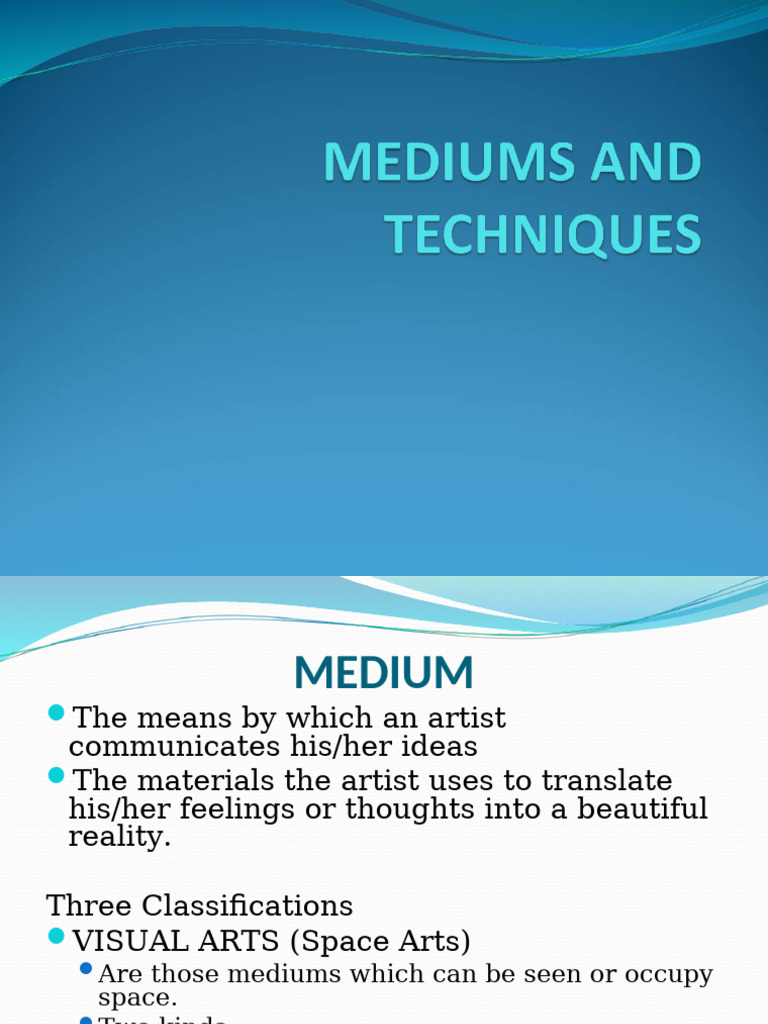 Mediums and Techniques | PDF