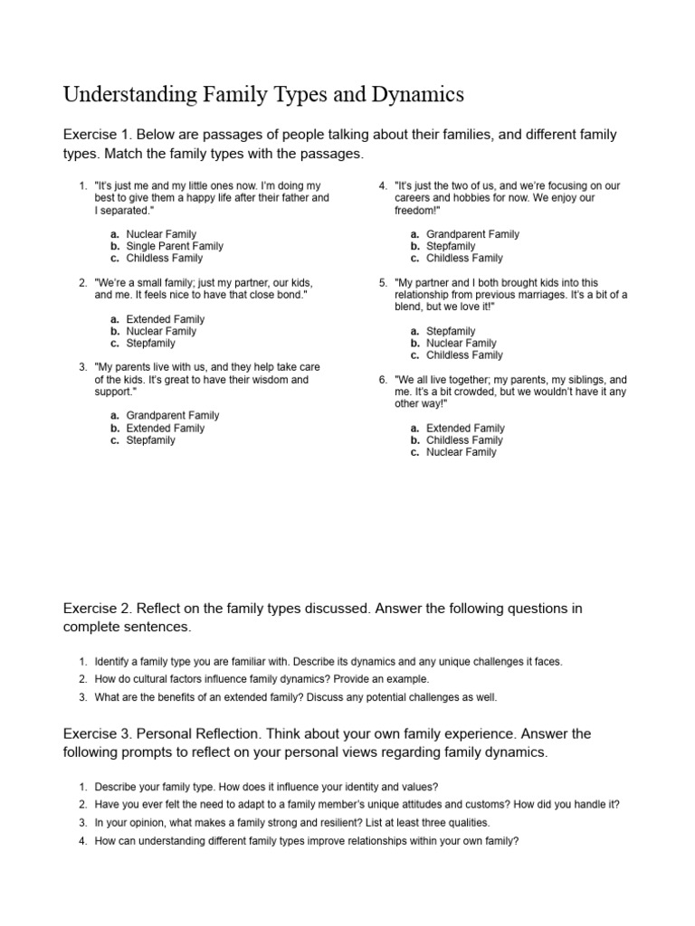 Understanding Family Types and Dynamics | PDF | Family | Stepfamily
