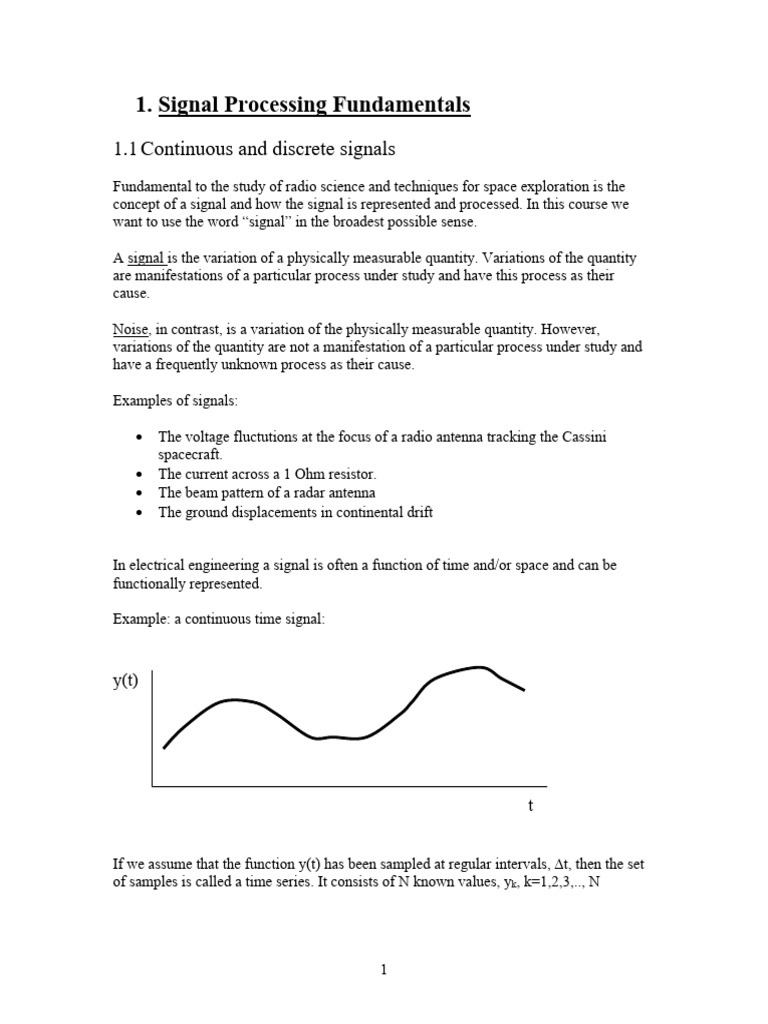 Signal Processing Fundamentals by Nobert Bartel | PDF | Discrete Time And Continuous Time ...