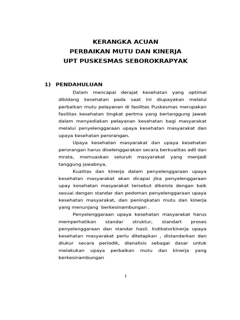 Kerangka Acuan | PDF