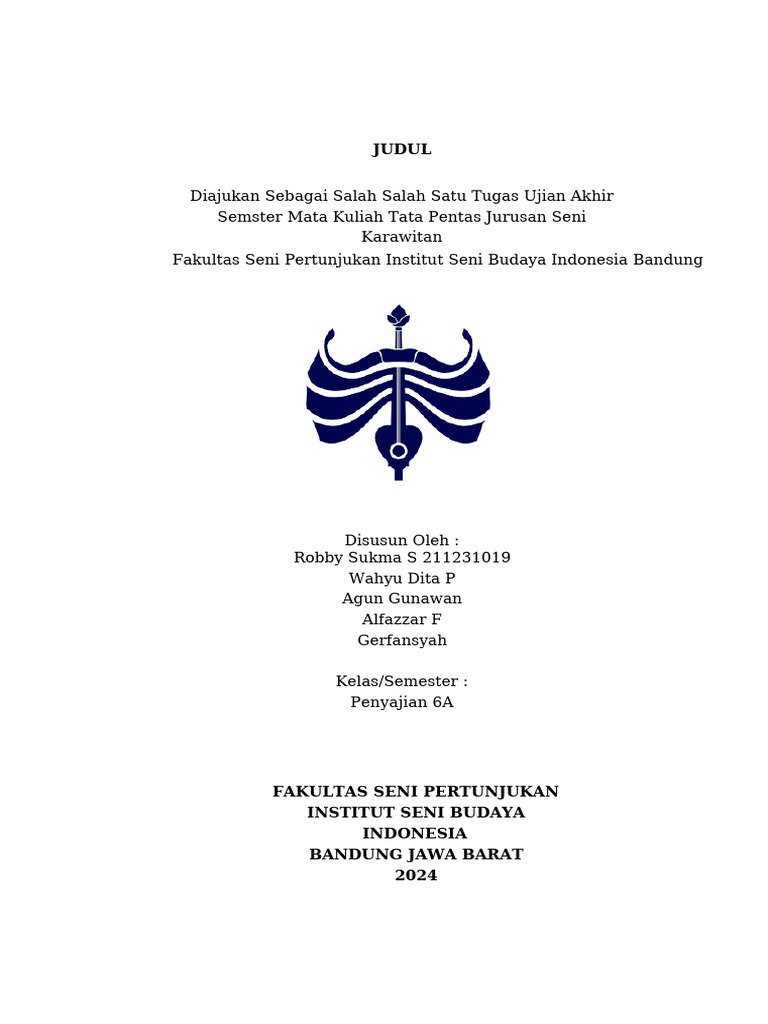 KONSEP TATA PENTAS (Cianjuran UTS TAPEN) | PDF