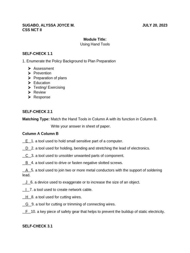 SUGABO, Self Check Module 2 | PDF | Electromagnetism | Manufactured Goods