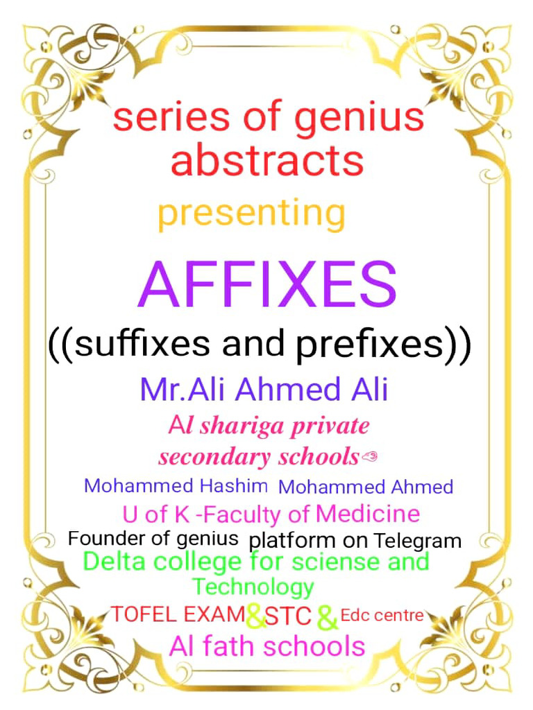 Affixes (Mr.Ali Ahmed Ali )& Mohammed Hashim | PDF