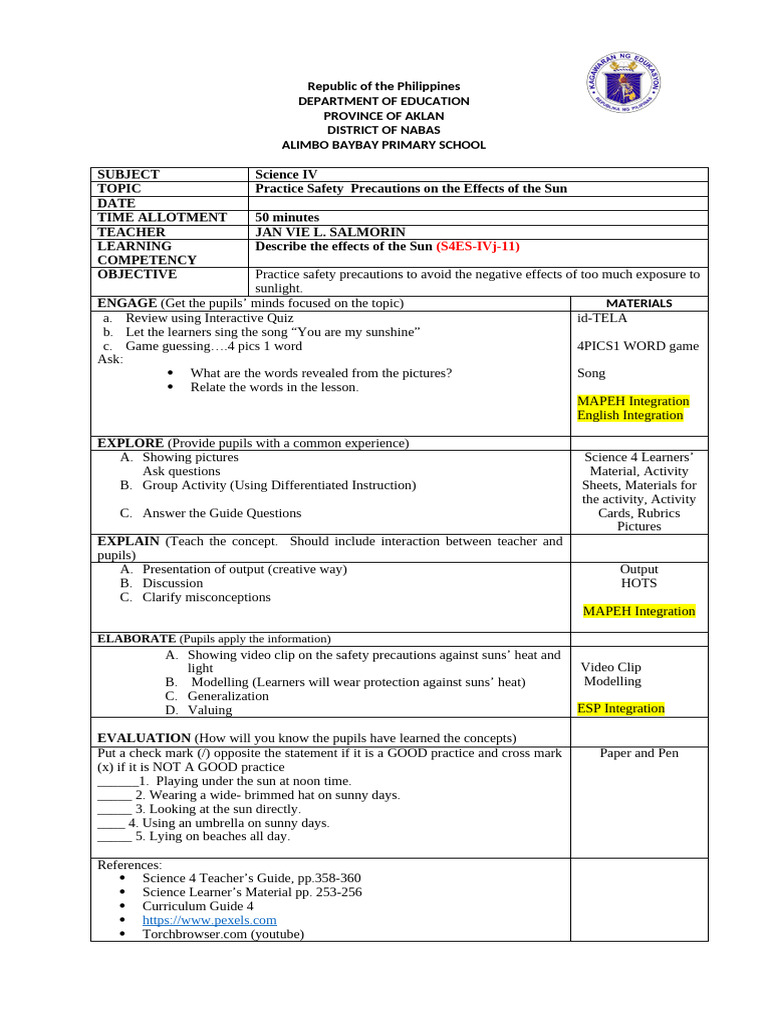 COT_DLP_SCIENCE 4 Q4 | PDF | Differentiated Instruction | Teaching