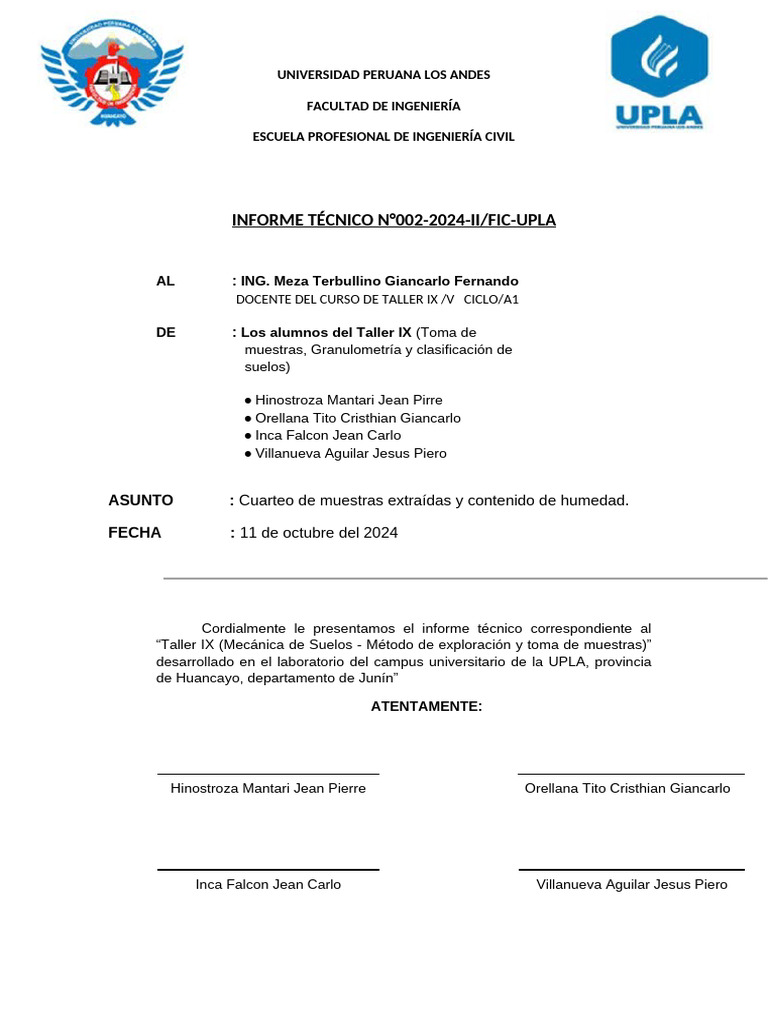 Informe Tecnico 002 Cuarteo | PDF | Ingeniería | Suelo