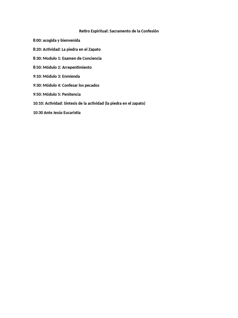 Retiro Espiritual Esquema | PDF