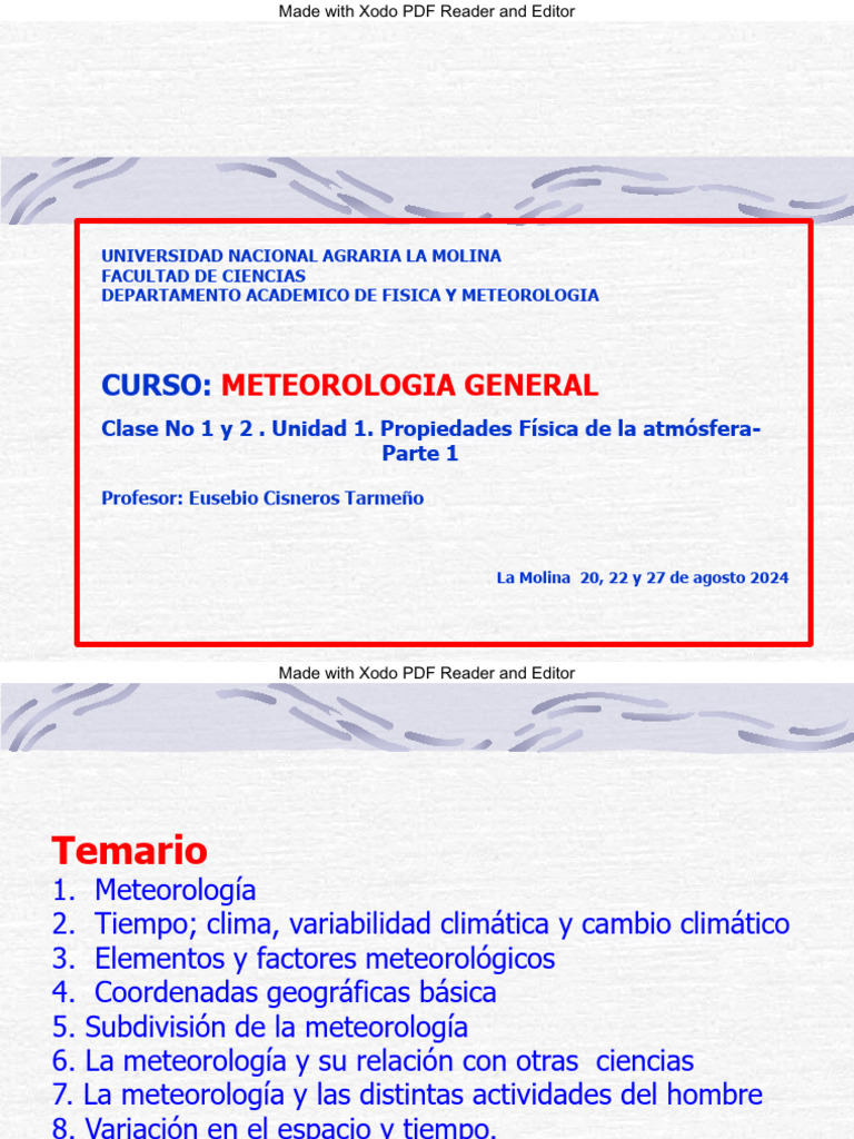 CAPITULO 1 PARTE 1 PROPIEDADES FISICA DE LA ATMOSFERA 2024_II | PDF | Meteorología | Tierra