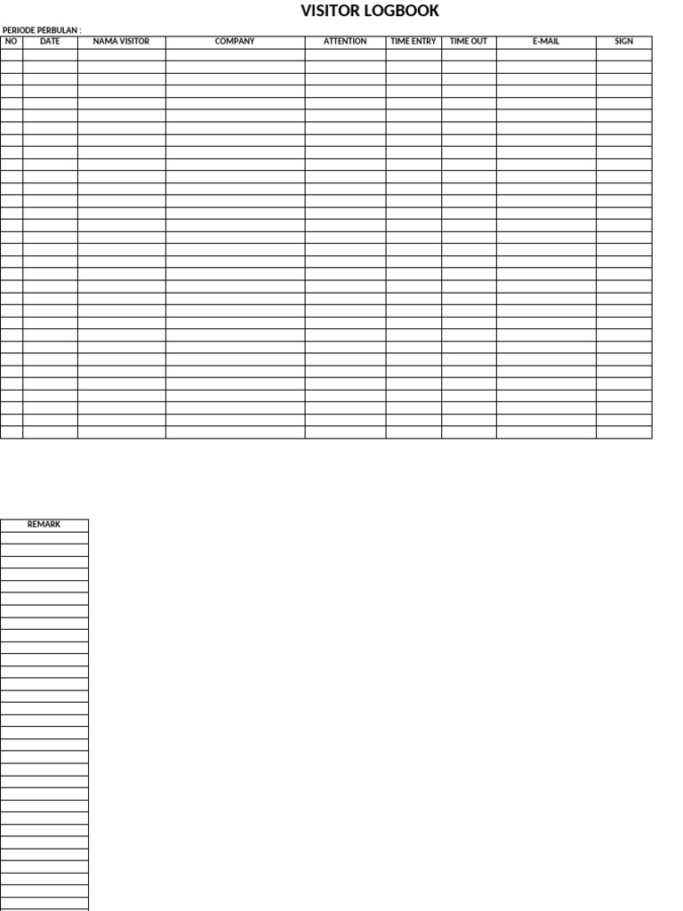Visitor Logbook | PDF