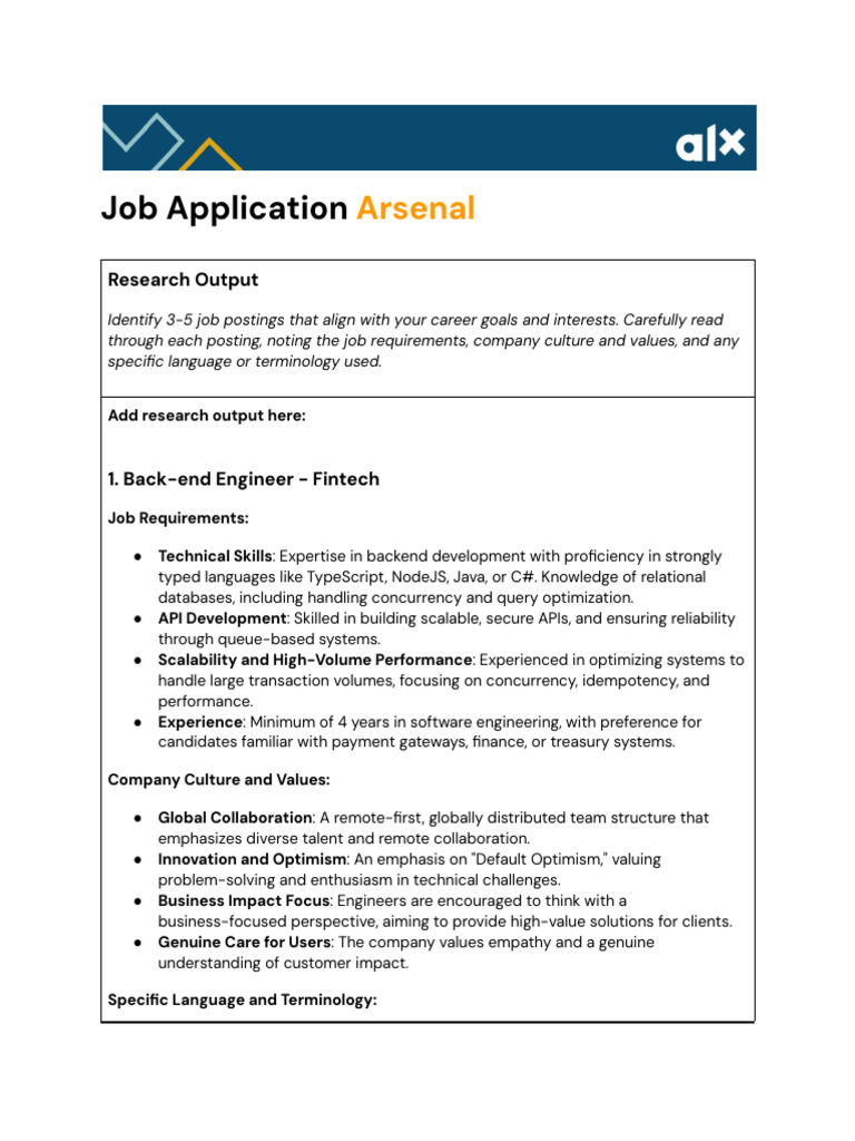 Job Application Arsenal | PDF | Data | Cloud Computing