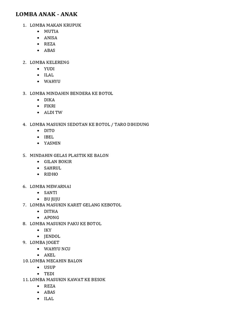 Lomba Makan Krupuk | PDF