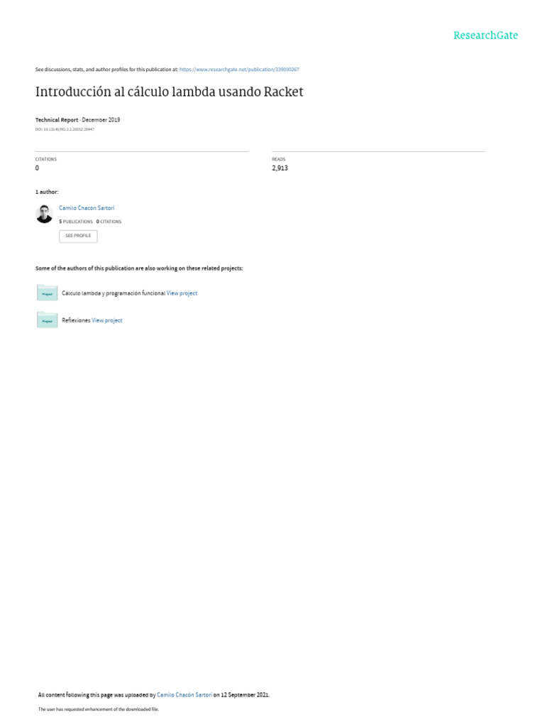 Introduccion Al Calculo Lambda Con Racket | PDF | Función (Matemáticas) | Lógica matemática