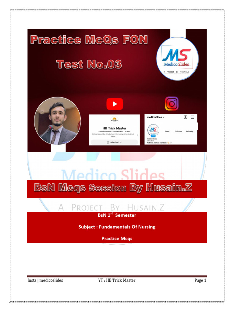 FON Test No.03 by Medico Slides | PDF | Dementia | Breathing
