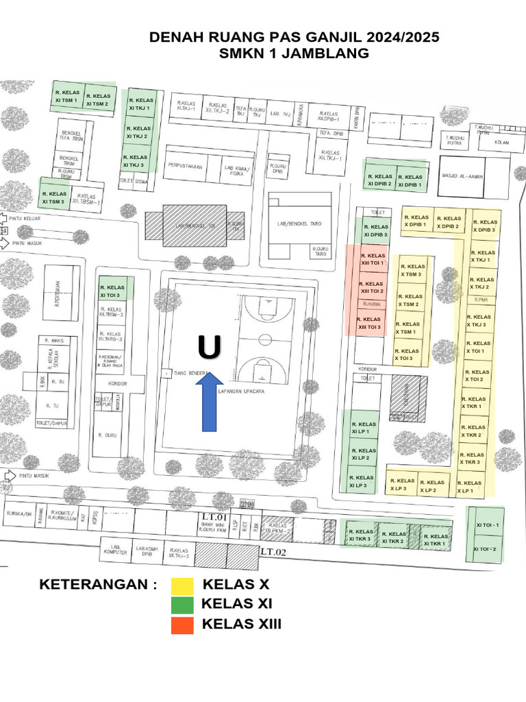 Denah Ruang Pas Ganjil 2024 2025 | PDF