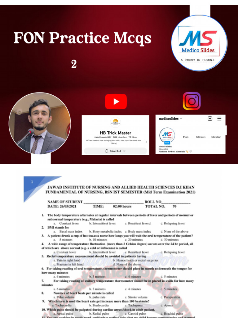 FON Practice Mcqs 2 by Medico Slides | PDF