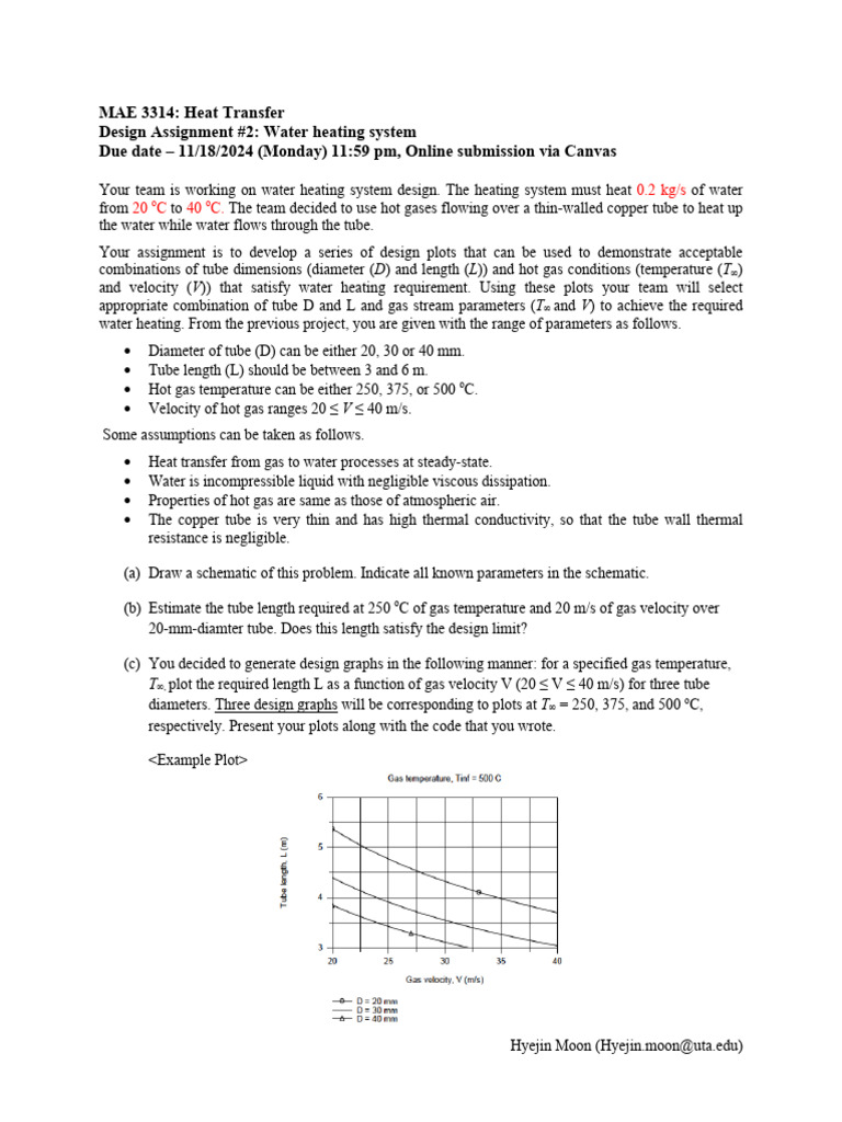 MAE 3314 Design Assignment 2 Fall 2024 | PDF