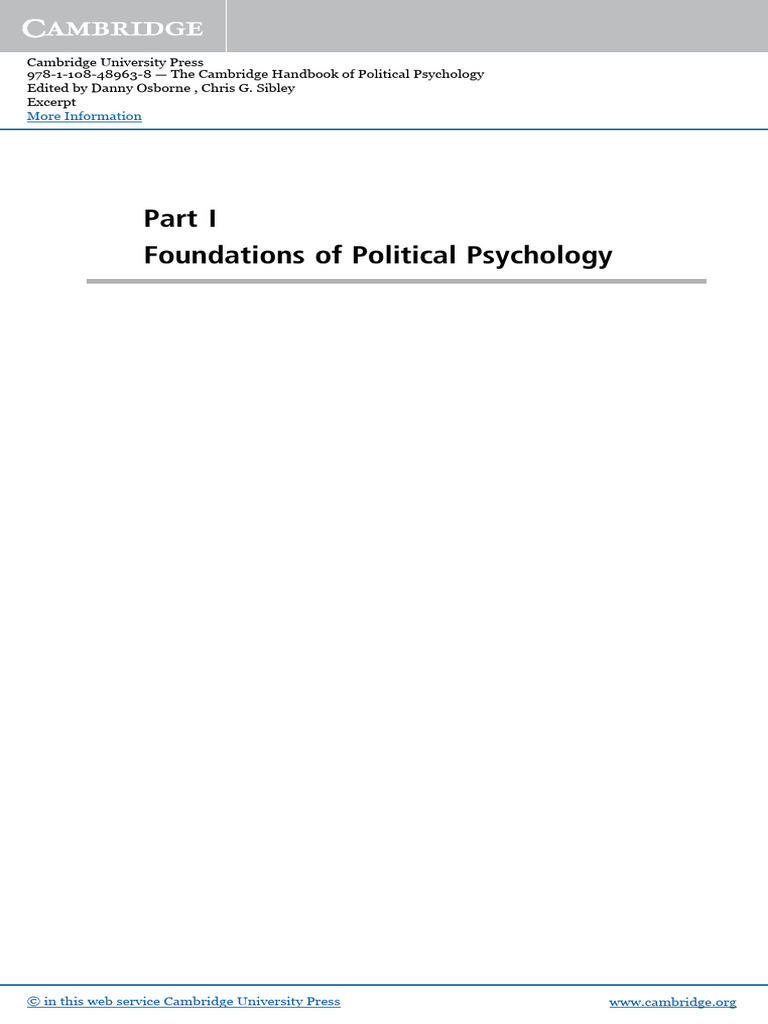 Political Psychology Handbook Overview | PDF | Emotions | Attitude ...