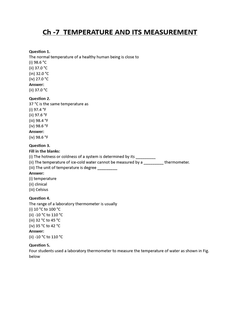 Understanding Temperature Measurement Pdf Thermometer Temperature