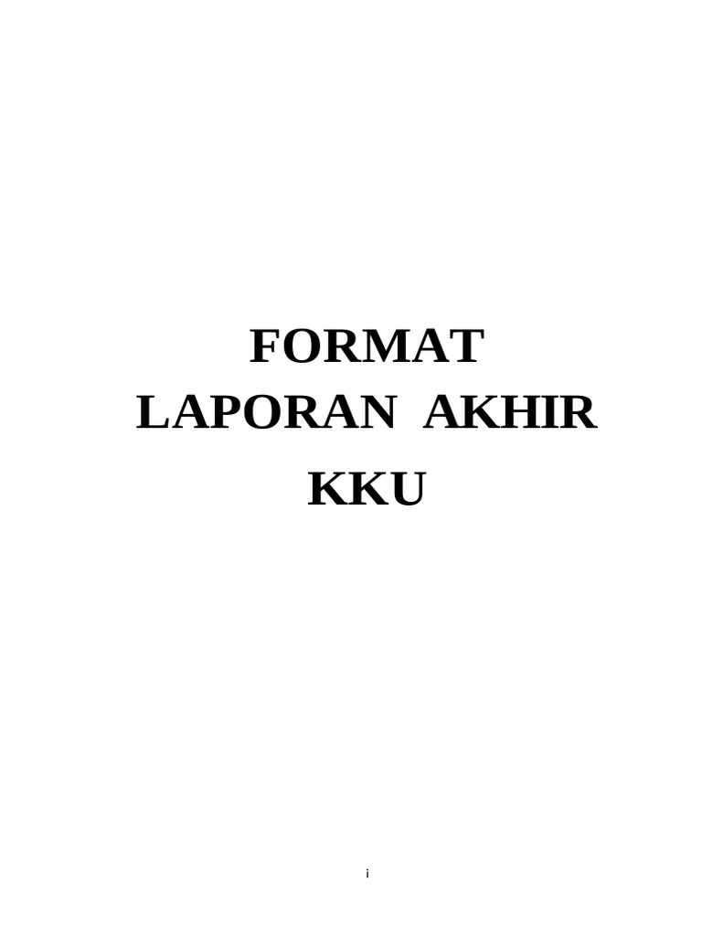 Format Laporan Akhir Dan Template Laporan Akhir KKU Tematik 2024 | PDF