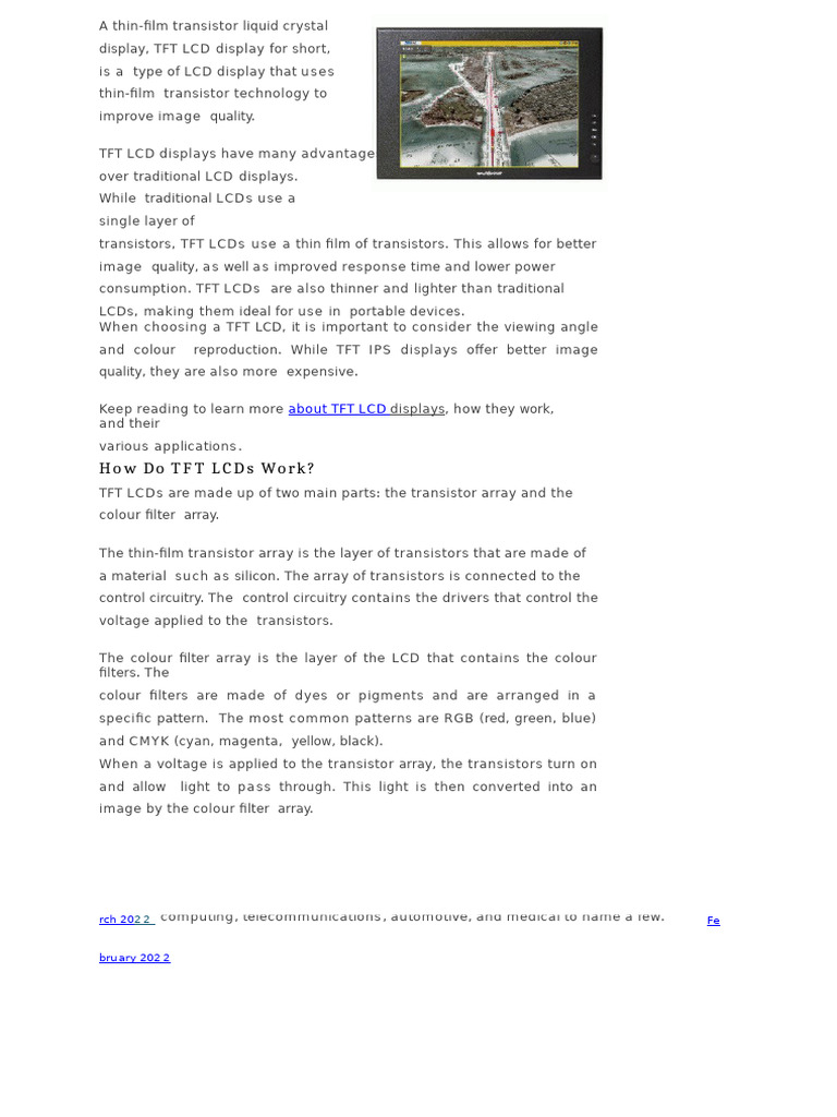 TFT LCD Displays and Modules | PDF | Liquid Crystal Display | Touchscreen