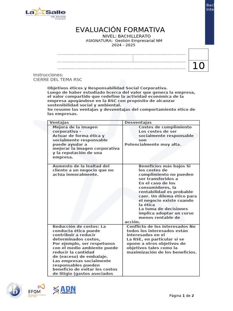 RSC Cierre de Tema | PDF | Business | Responsabilidad social corporativa