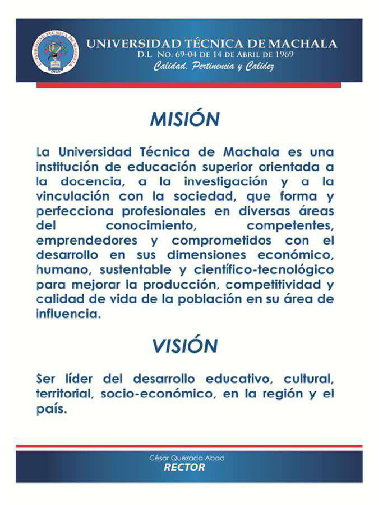 Mision y Vision Utmach | PDF