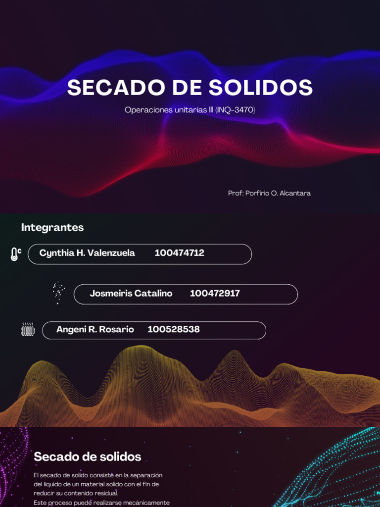 Ope 3 - Secado de Solidos | PDF | Humedad | Vapor de agua