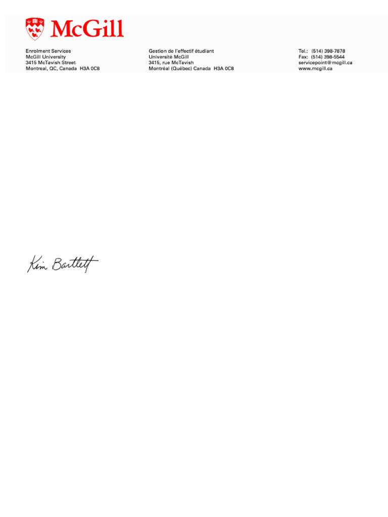 Student Admissions Letter | PDF