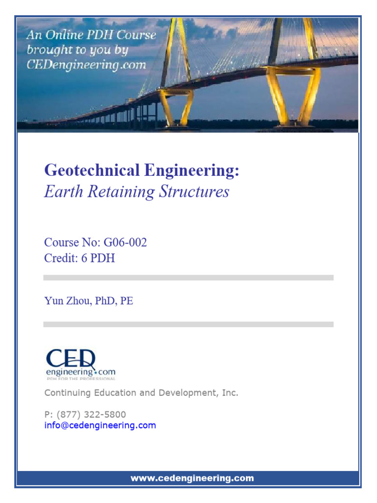 G06-002 - Geotechnical Engineering - Earth Retaining Structures - US | PDF | Civil Engineering ...