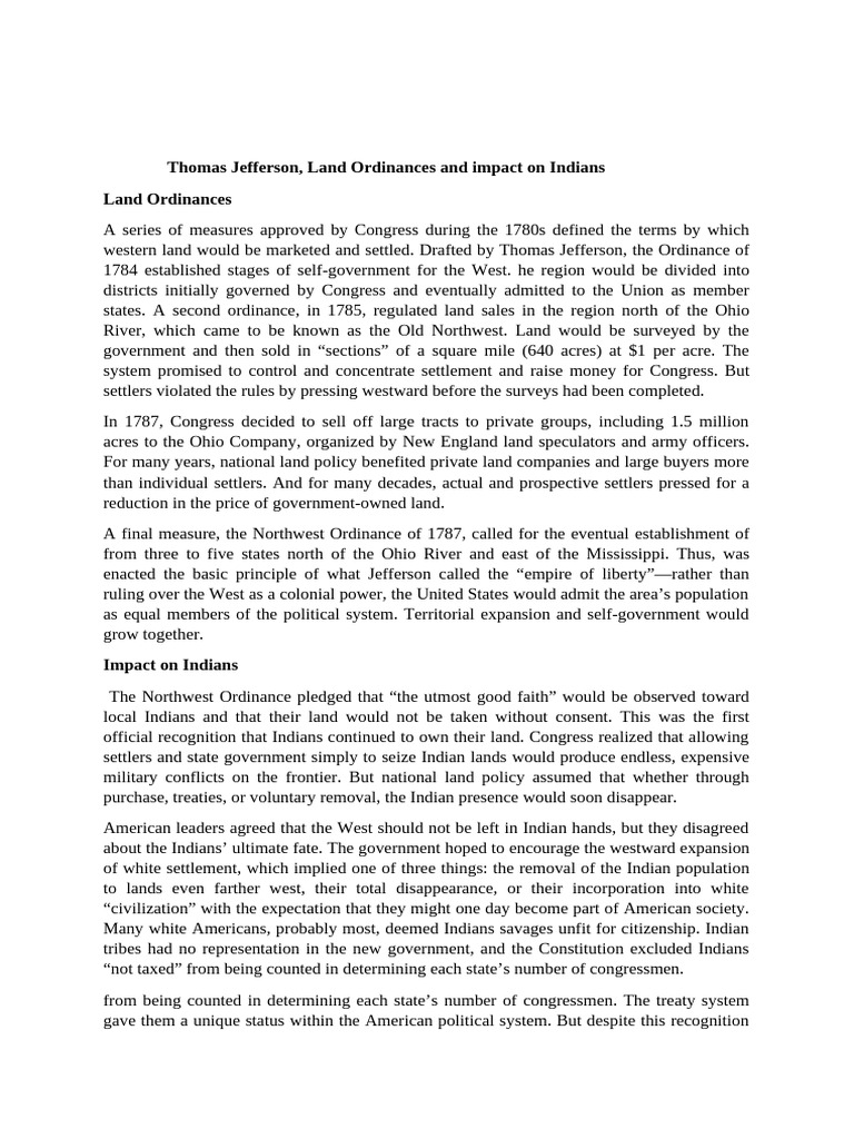 Jefferson and The Louisiana Purchase | PDF | Native Americans In The ...