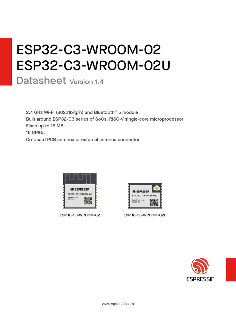 esp32-c3-wroom-02_datasheet_en | PDF | Microcontroller | Booting