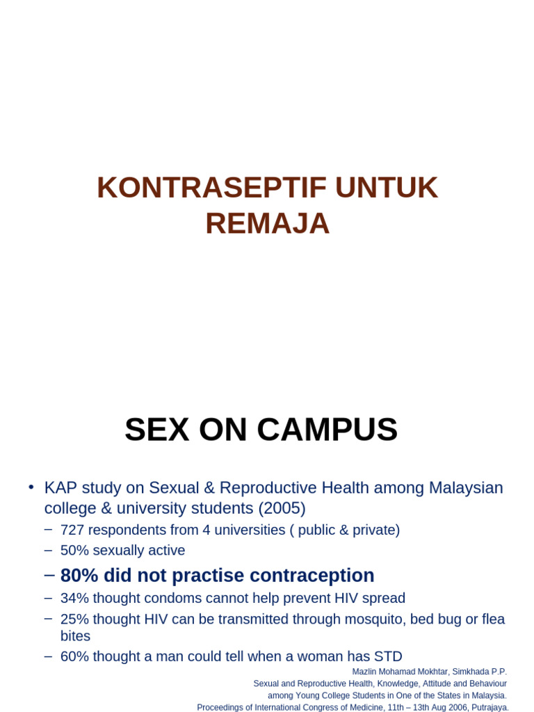 Kontraseptif Untuk Remaja | PDF | Birth Control | Sexual Intercourse