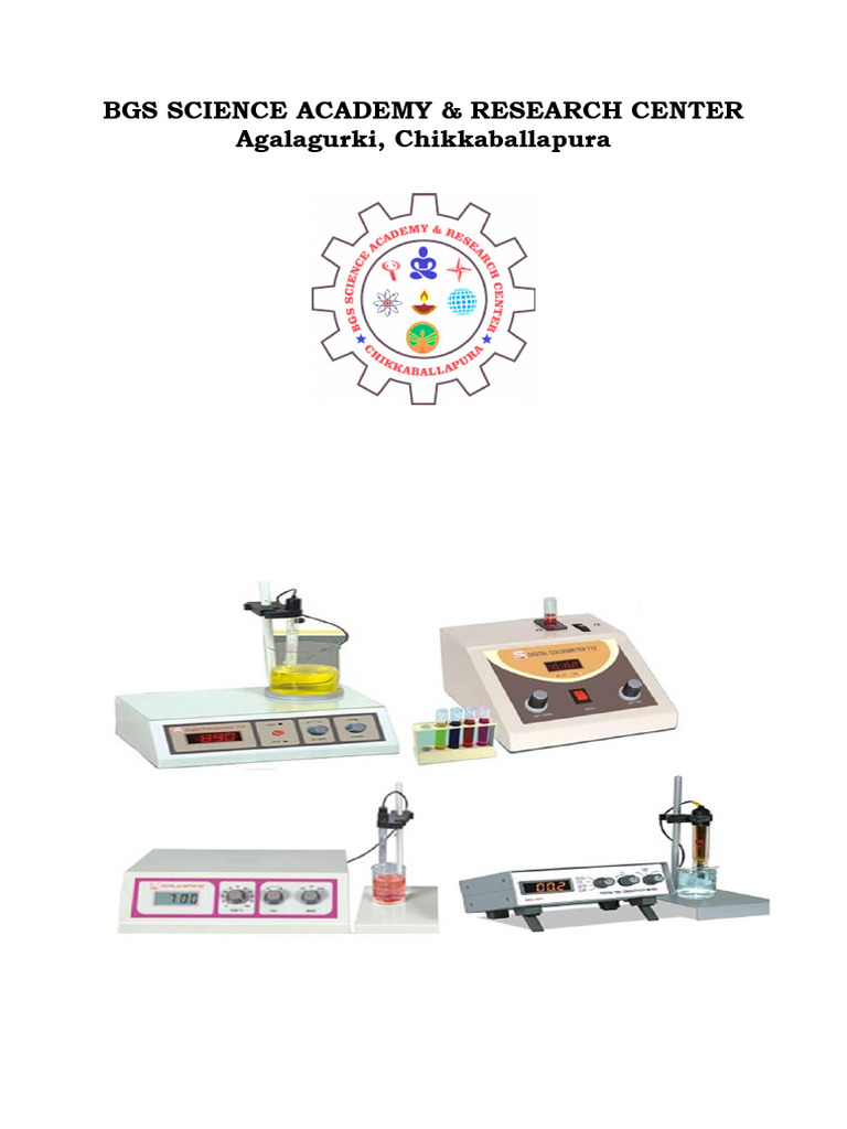 Physical Chemistry Lab Manual B.Sc. | PDF | Titration | Chemistry