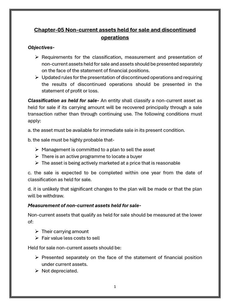 Chapter-05 Non-Current Assets Held For Sale and Discontinued Operations ...