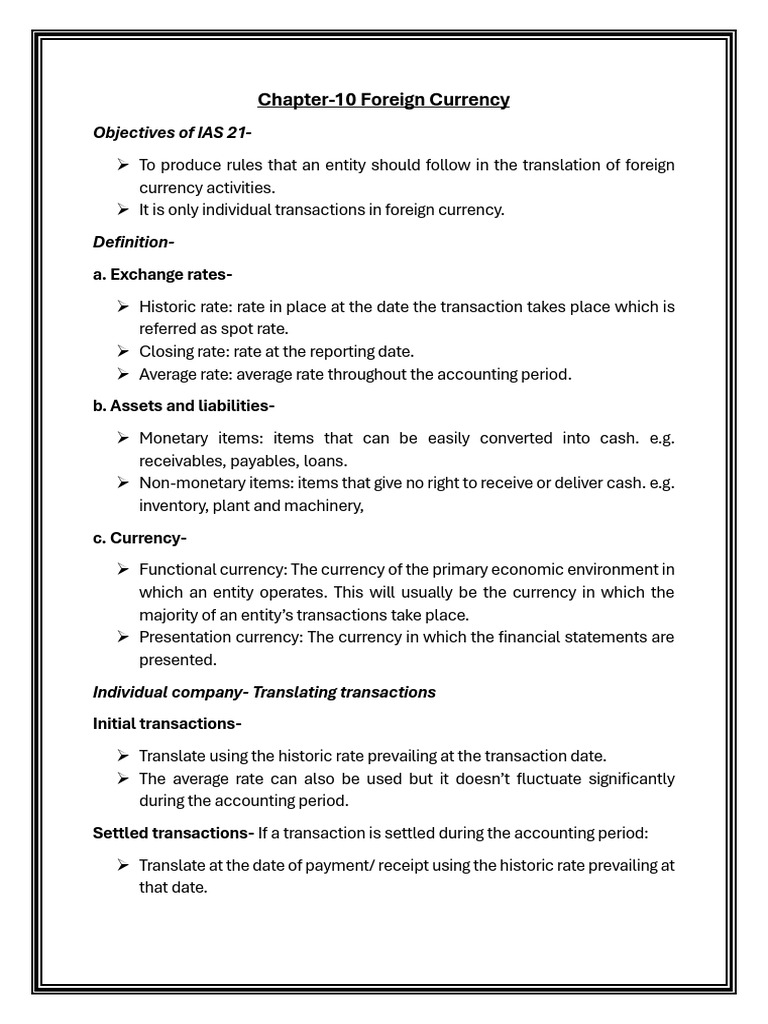 Chapter-10 Foreign Currency | PDF | Fair Value | Currency