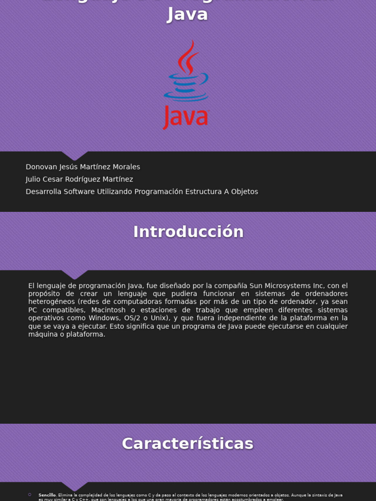 Características y Ventajas de Java | PDF | Java (lenguaje de ...