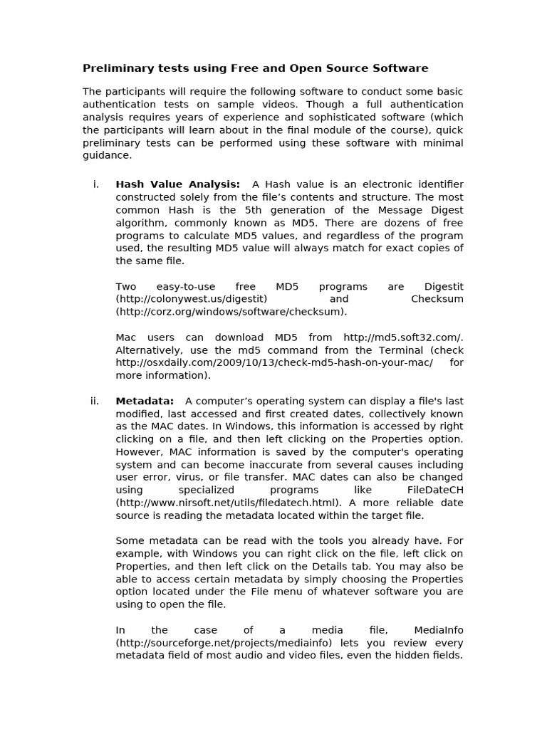 Preliminary Tests Using Free and Open Source Software | PDF | Computer ...