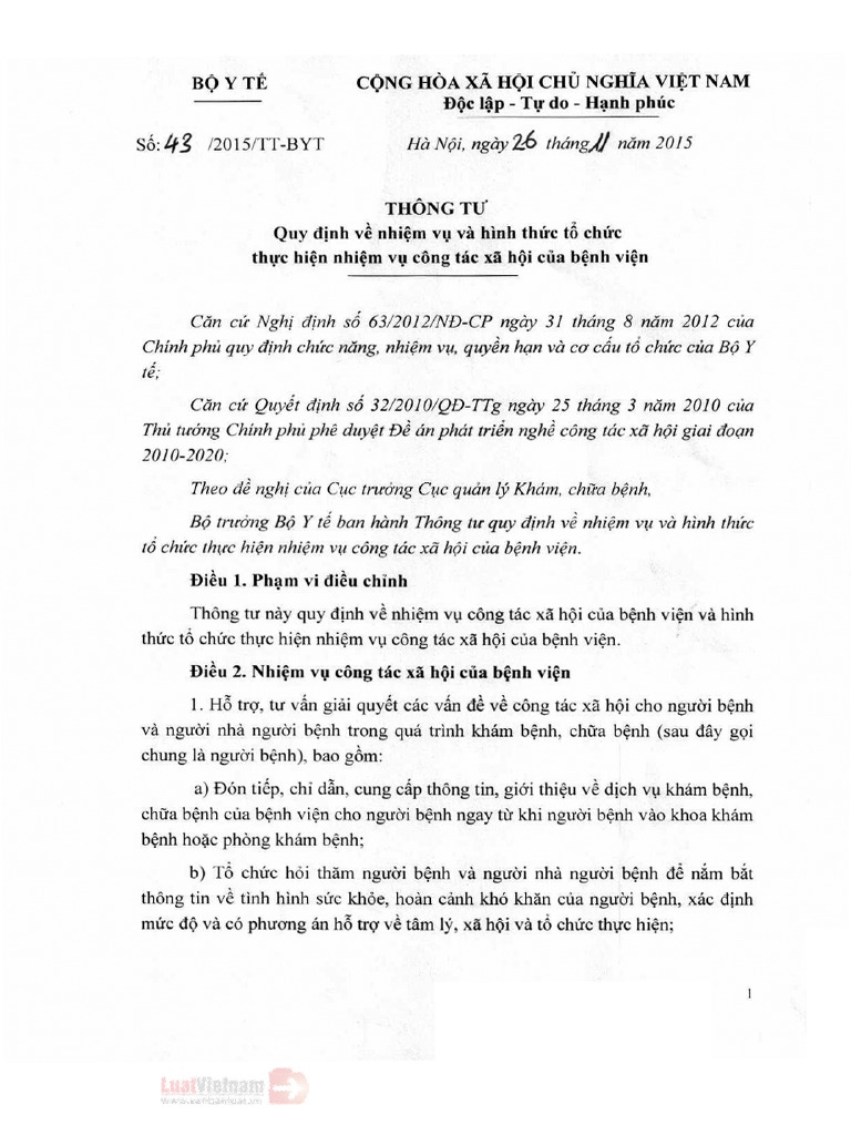 Thong-Tu-43-2015-Tt-Byt-Bo-Y-Te | PDF