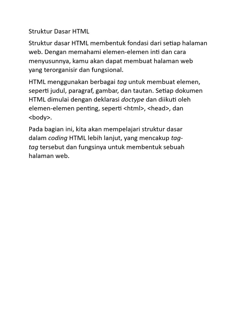 Struktur Dasar HTML | PDF