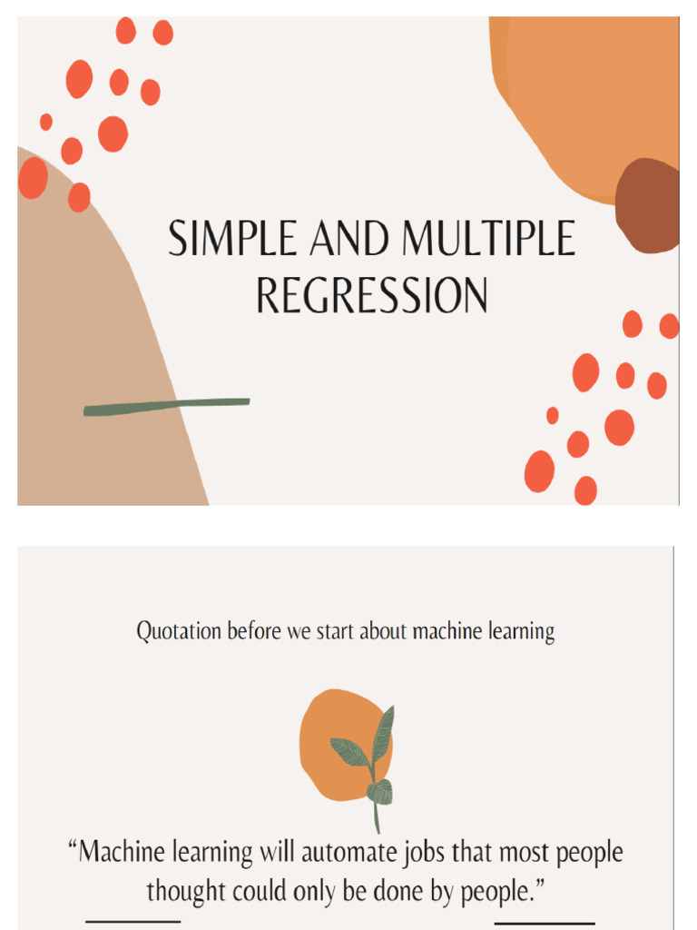 Regression | PDF | Linear Regression | Dependent And Independent Variables