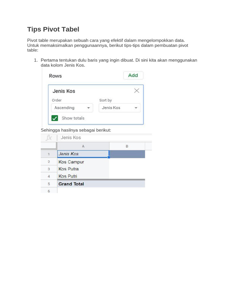 Tips Pivot Table | PDF