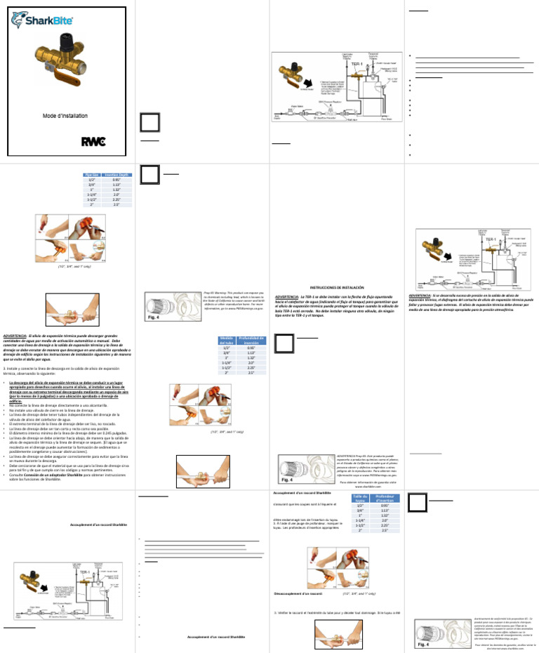 Thermal Expansion Relief Valve Installation Instructions | PDF | Valve | Water Heating